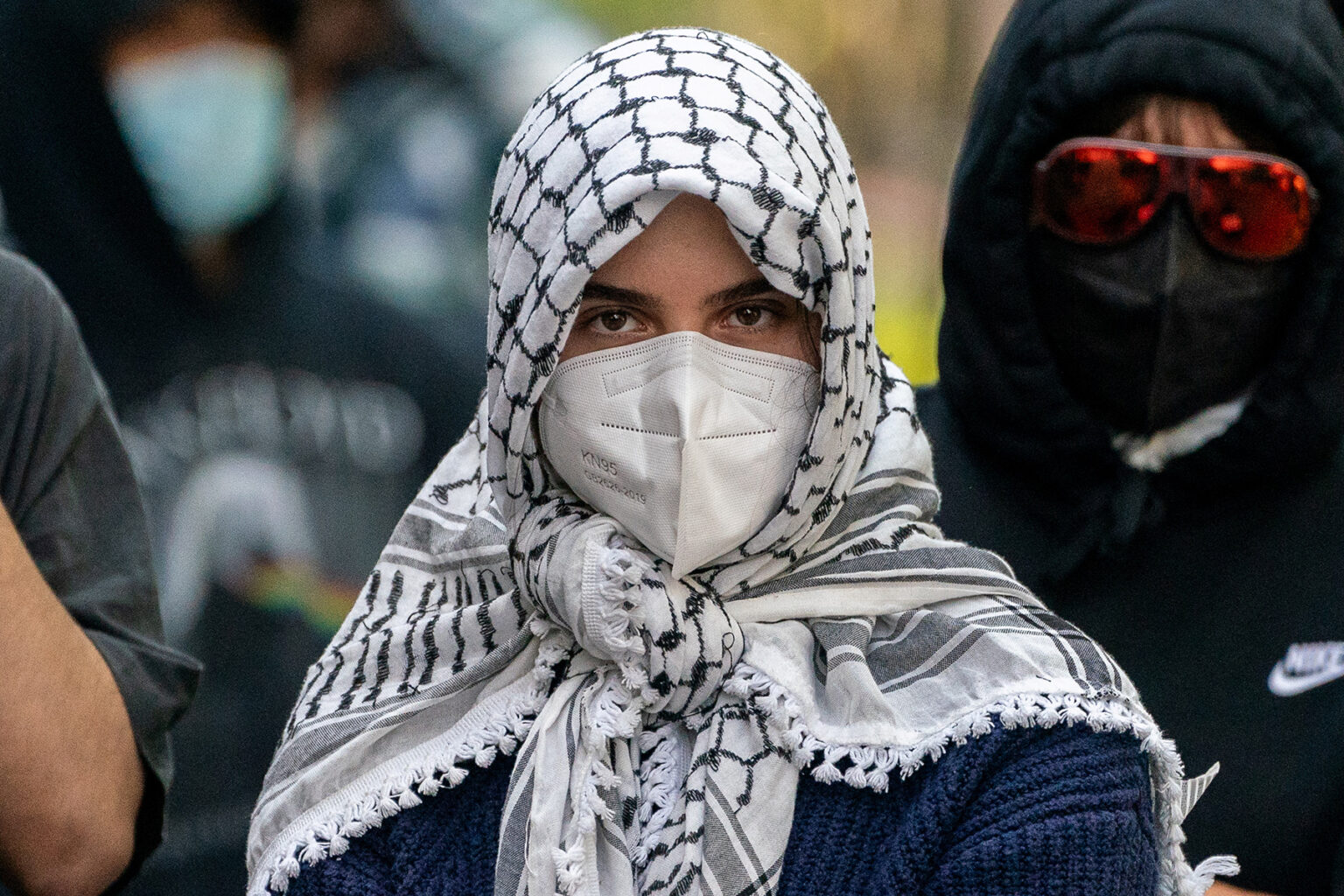 Pro-Palestinian Protester Wearing Keffiyeh Charged With Violating NY ...